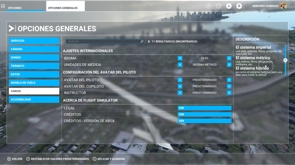 Cómo cambiar el idioma y las unidades métricas en Microsoft Flight ...